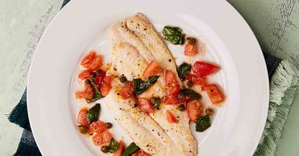 Pan Fried Plaice With Basil And Tomato Sauce - Walter Purkis and Sons