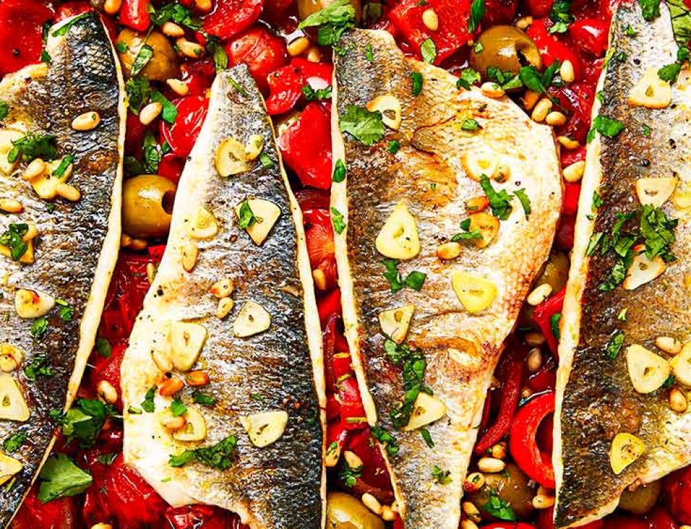 Baked Pollock with Tomatoes and Feta - Walter Purkis and Sons