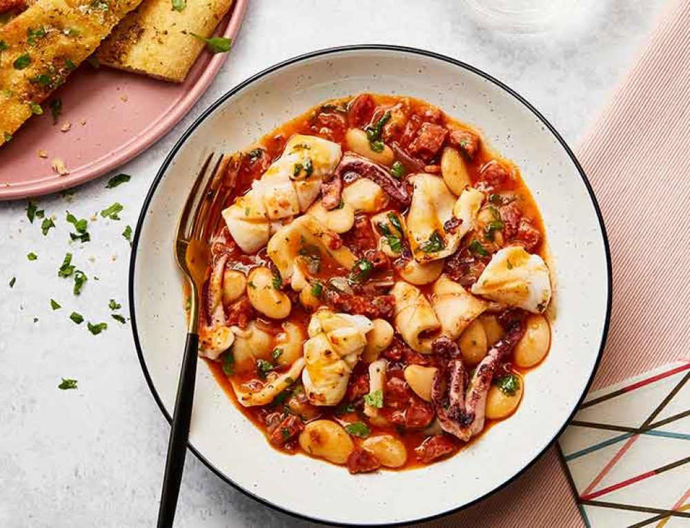 Baked Pollock with Tomatoes and Feta - Walter Purkis and Sons